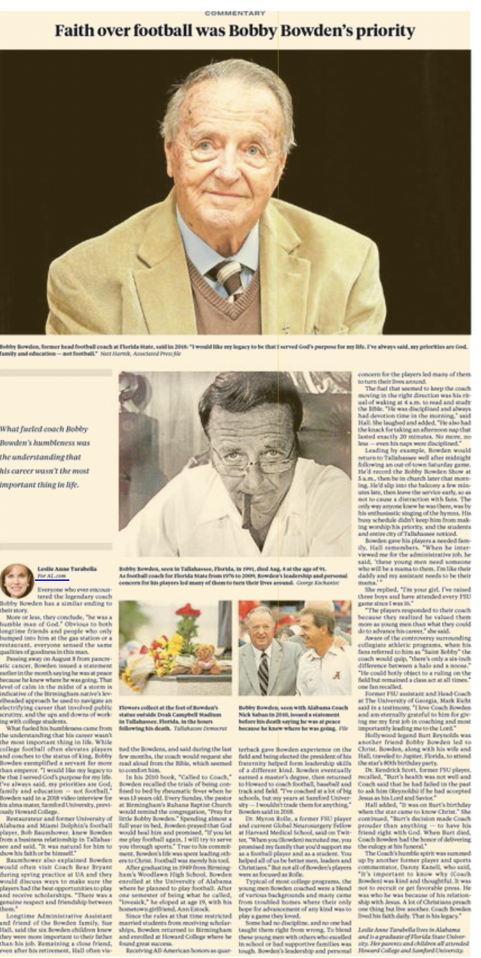 The Faith of Bobby Bowden - Leslie Anne Tarabella